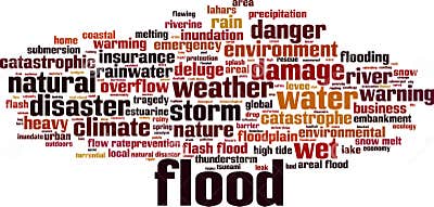 Flood word cloud stock vector. Illustration of catastrophic - 184658991