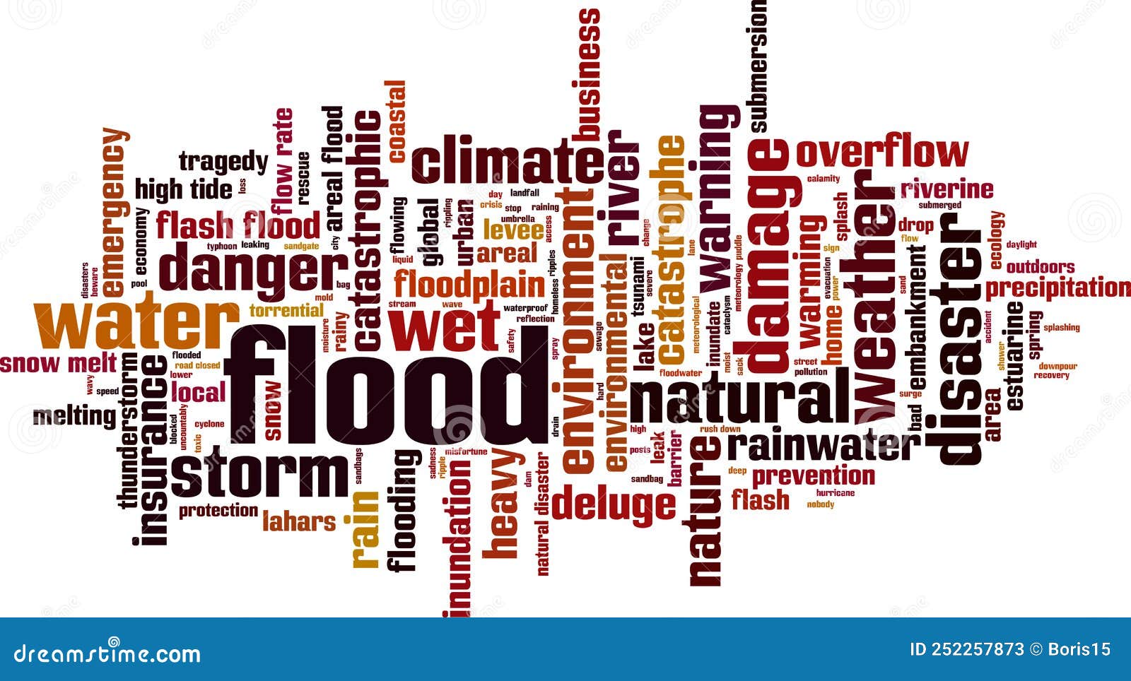Flood word cloud stock vector. Illustration of embankment - 252257873