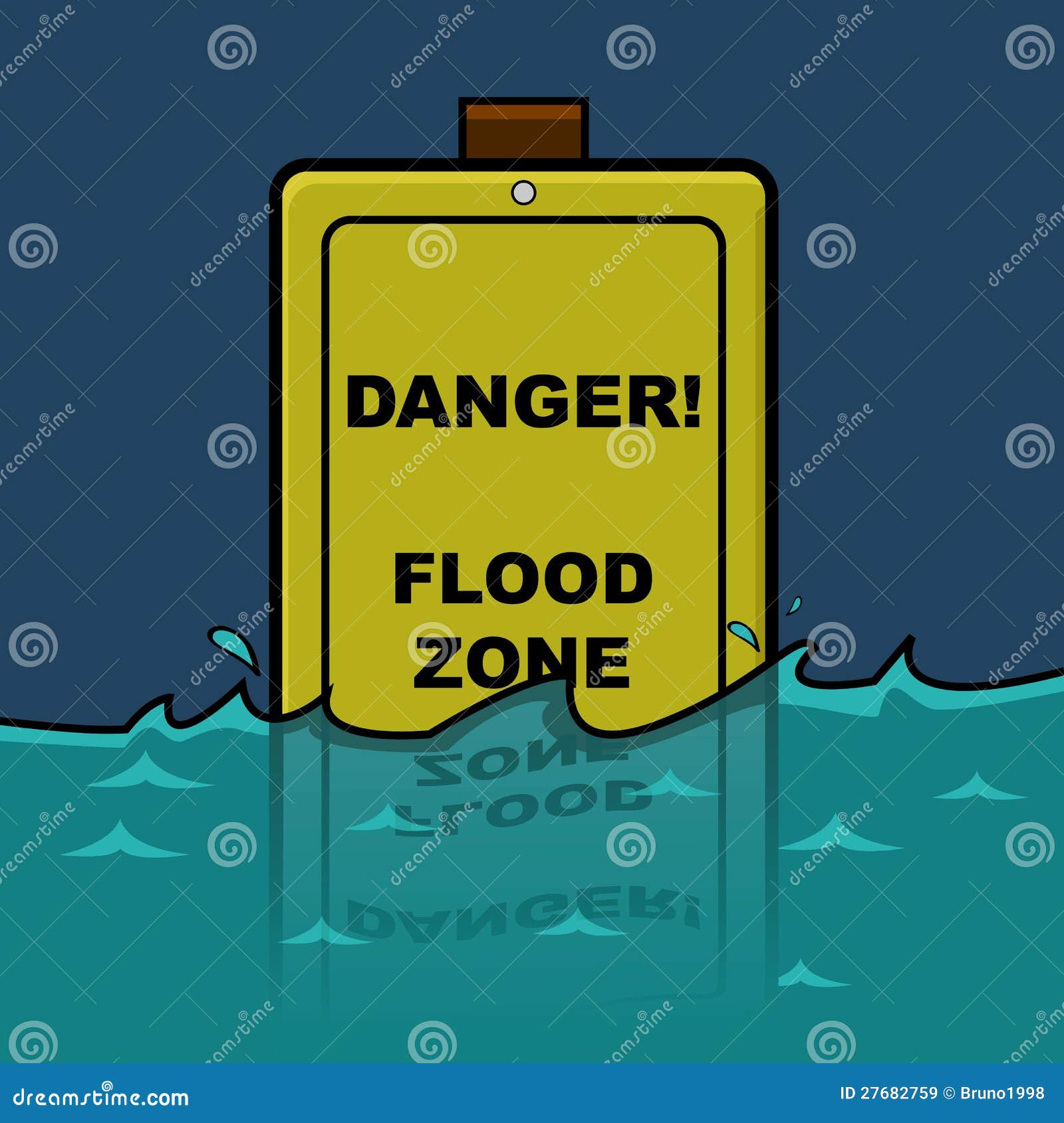 Flood Zone Warning Sign,climate Change, Inundation, Flooding Concept ...