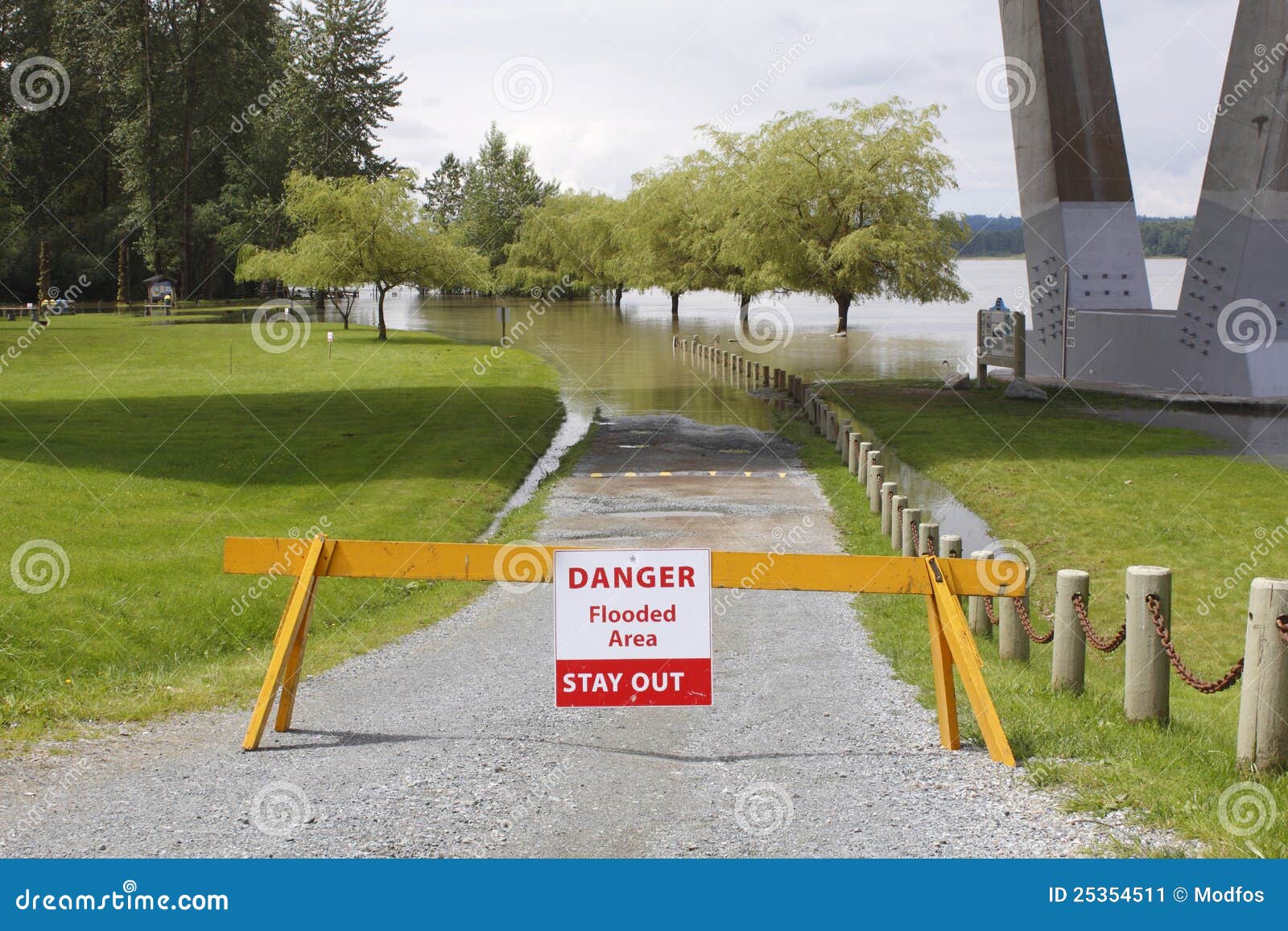 Flooded Area Signage stock image. Image of prevention - 25354511