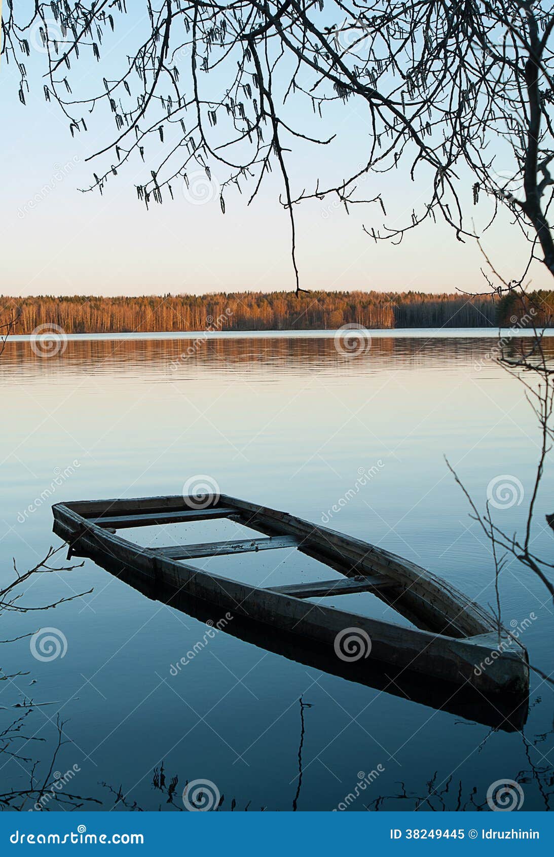 A flooded boat stock image. Image of flooded, fall, small - 38249445
