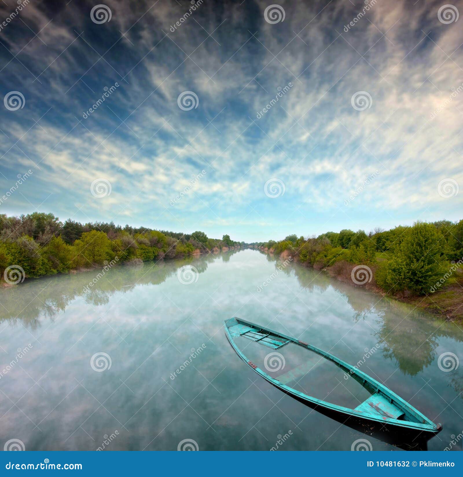 Flooded boat in river stock photo. Image of beauty, nature - 10481632