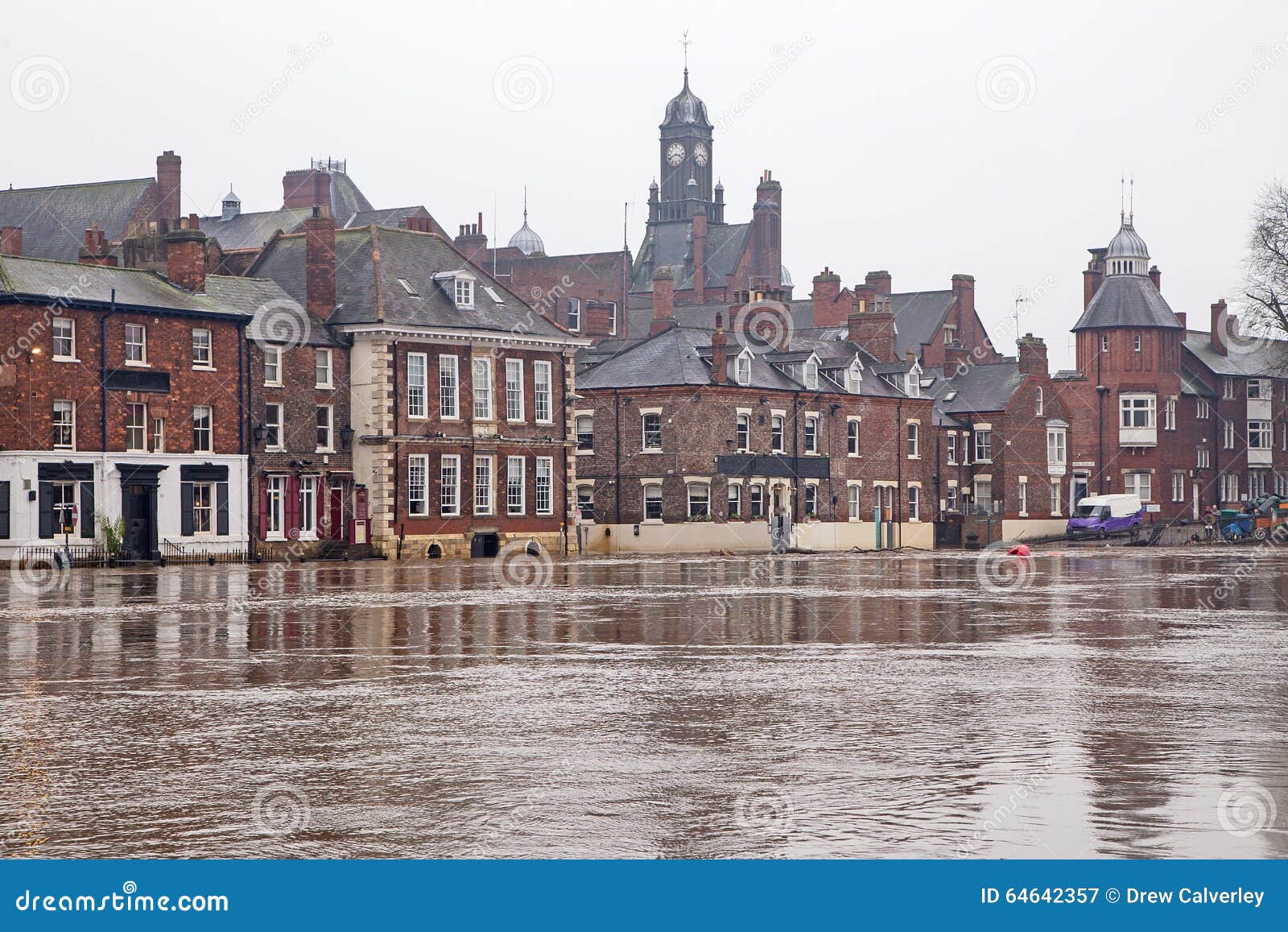 Flooded buildings stock image. Image of disaster, debris - 64642357