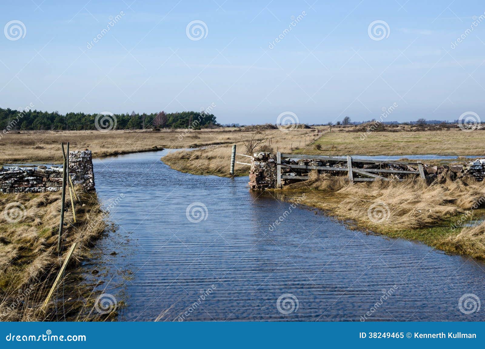 Flooded dirt road stock image. Image of gate, landscape - 38249465