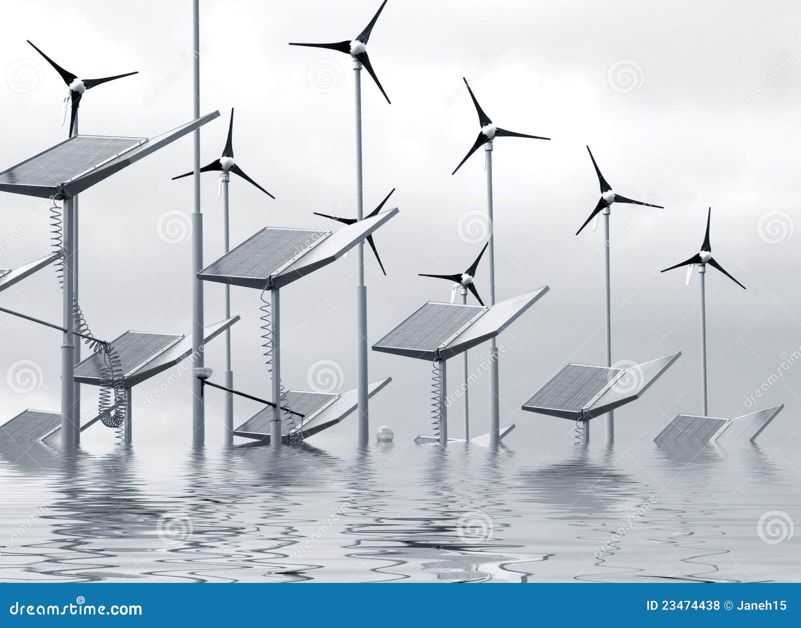 Flooded electricity supply stock photo. Image of renewable - 23474438