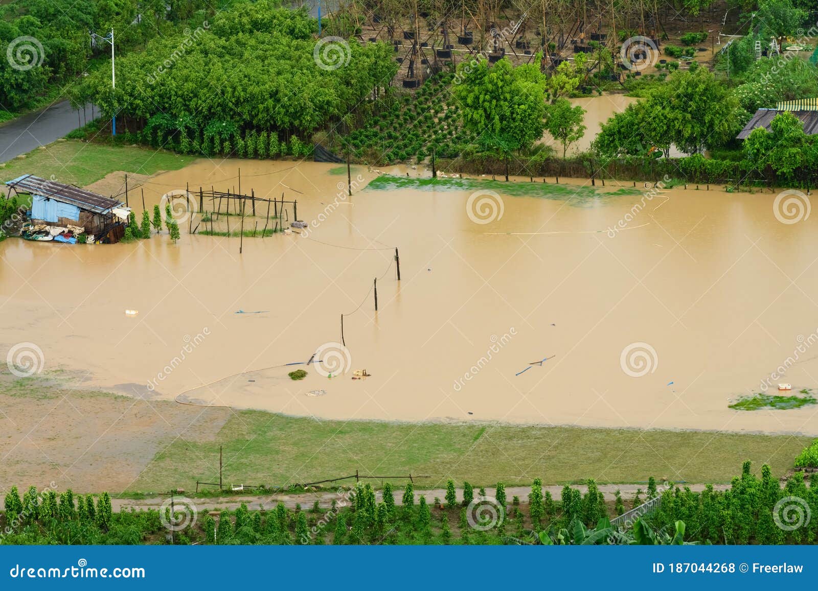 Flooded Field after Heavy Rain Stock Photo - Image of storm, outdoors ...