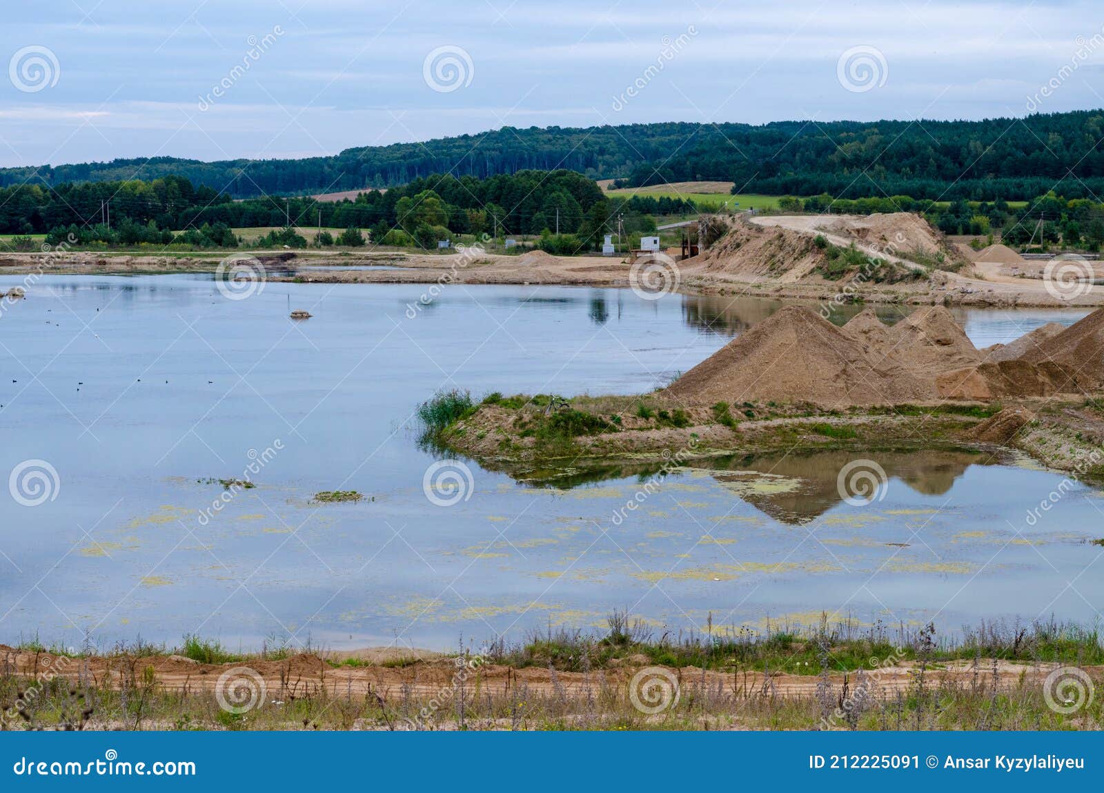 Flooded Gravel Pit. Extraction of Natural Resources Stock Image - Image ...