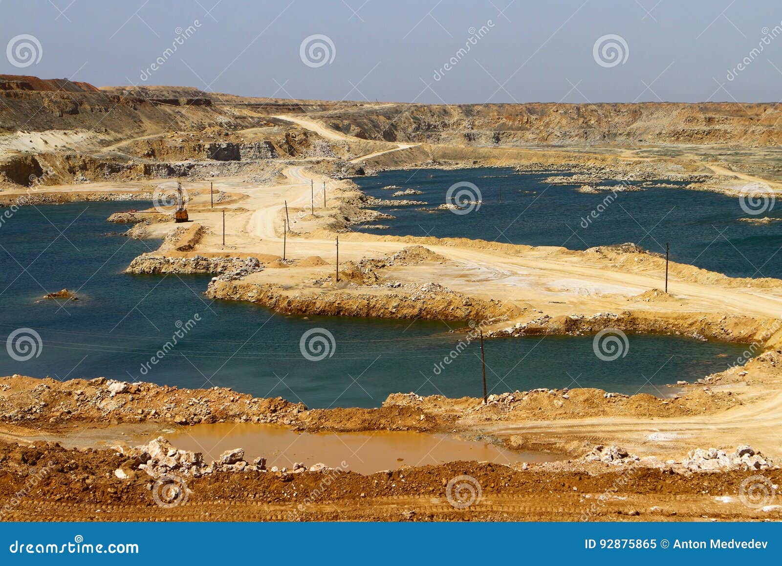 Flooded Gypsum Quarry and Mines Stock Image - Image of mountain ...