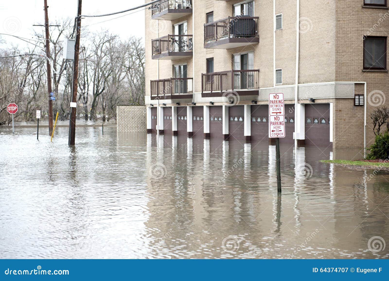 Flooded Homes Outdoors stock image. Image of destruction - 64374707