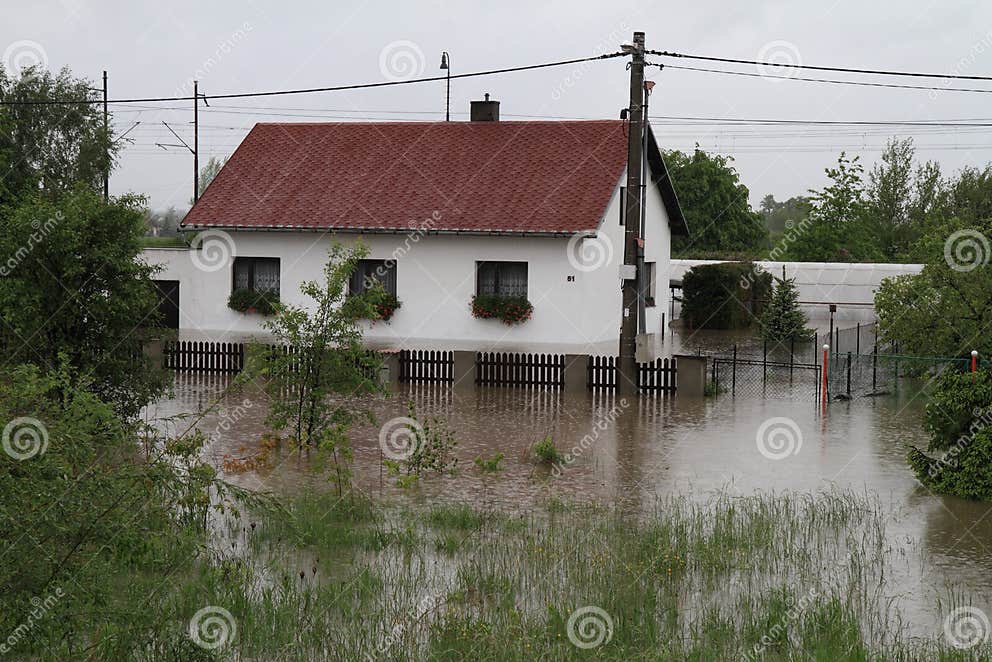 Flooded house stock photo. Image of disaster, rain, accident - 14342468