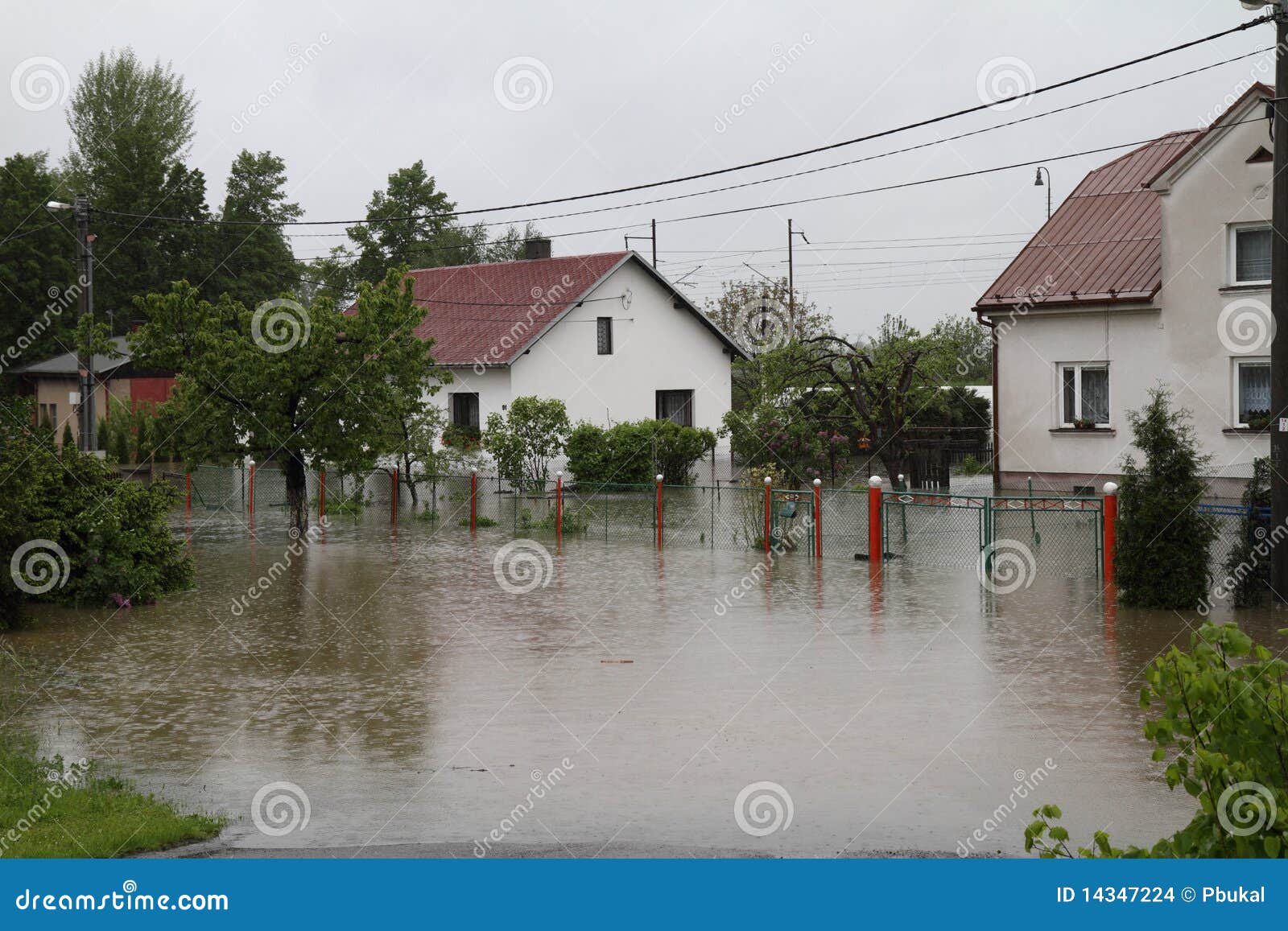 Flooded house stock photo. Image of accident, europe - 14347224