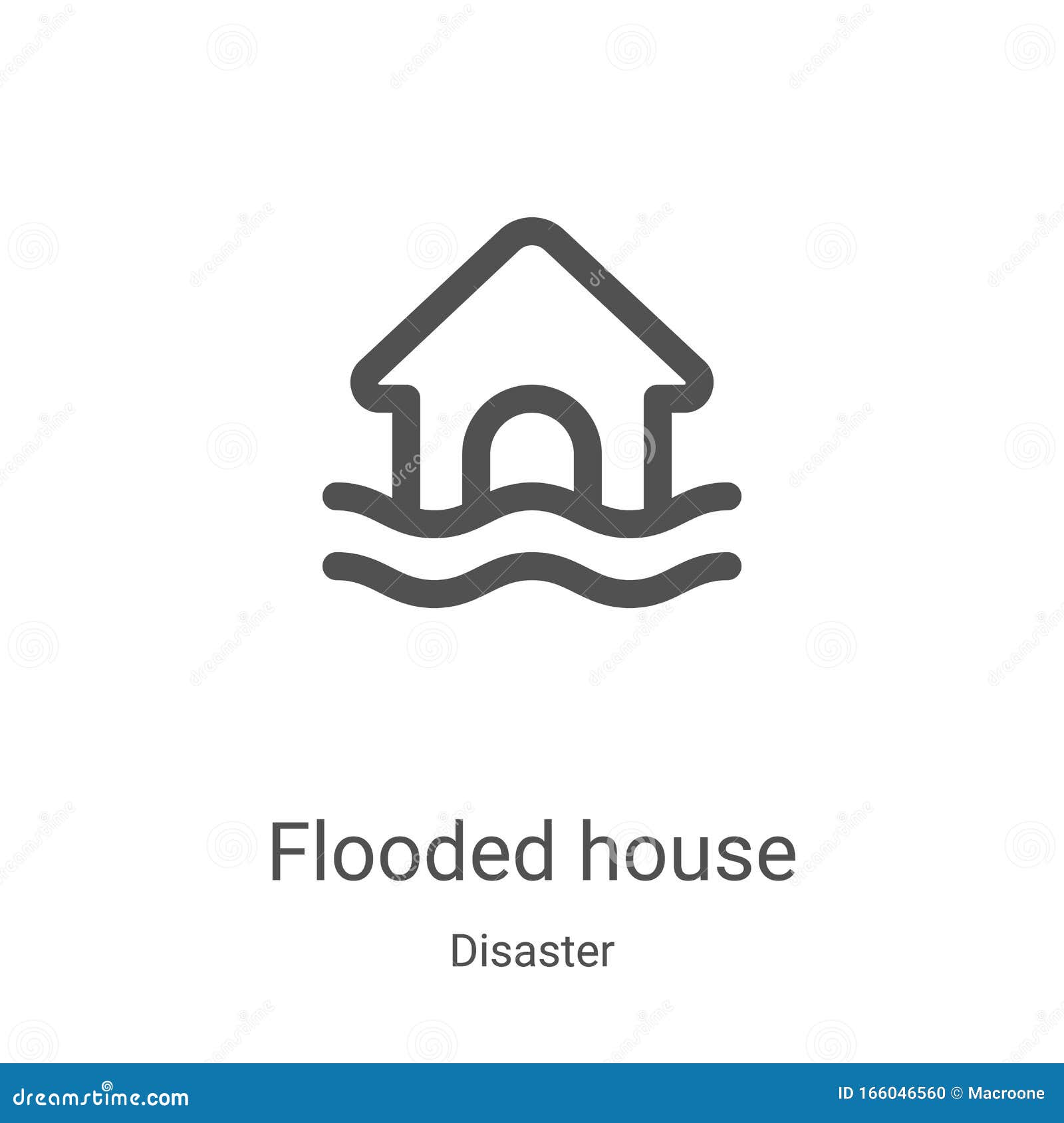 Flooded House Icon Vector From Disaster Collection. Thin Line Flooded ...