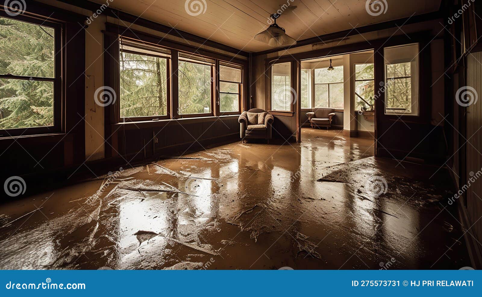 Flooded Interior Interiors of a House. Generative Ai Stock Image ...