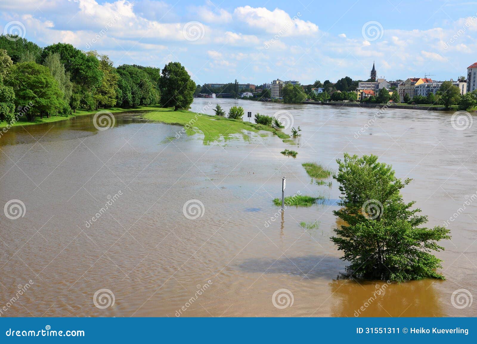 Flooded Landscape on the River Elbe Stock Image - Image of flooded ...