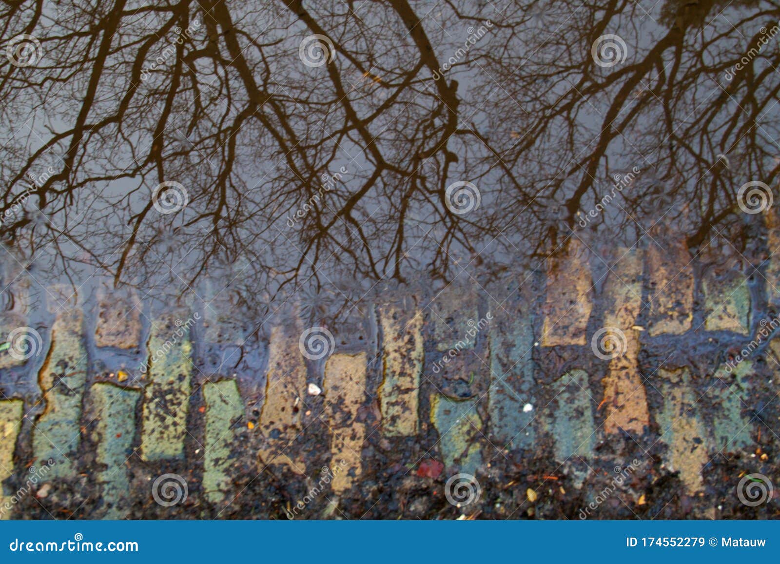 Flooded pavement stock image. Image of damage, ground - 174552279