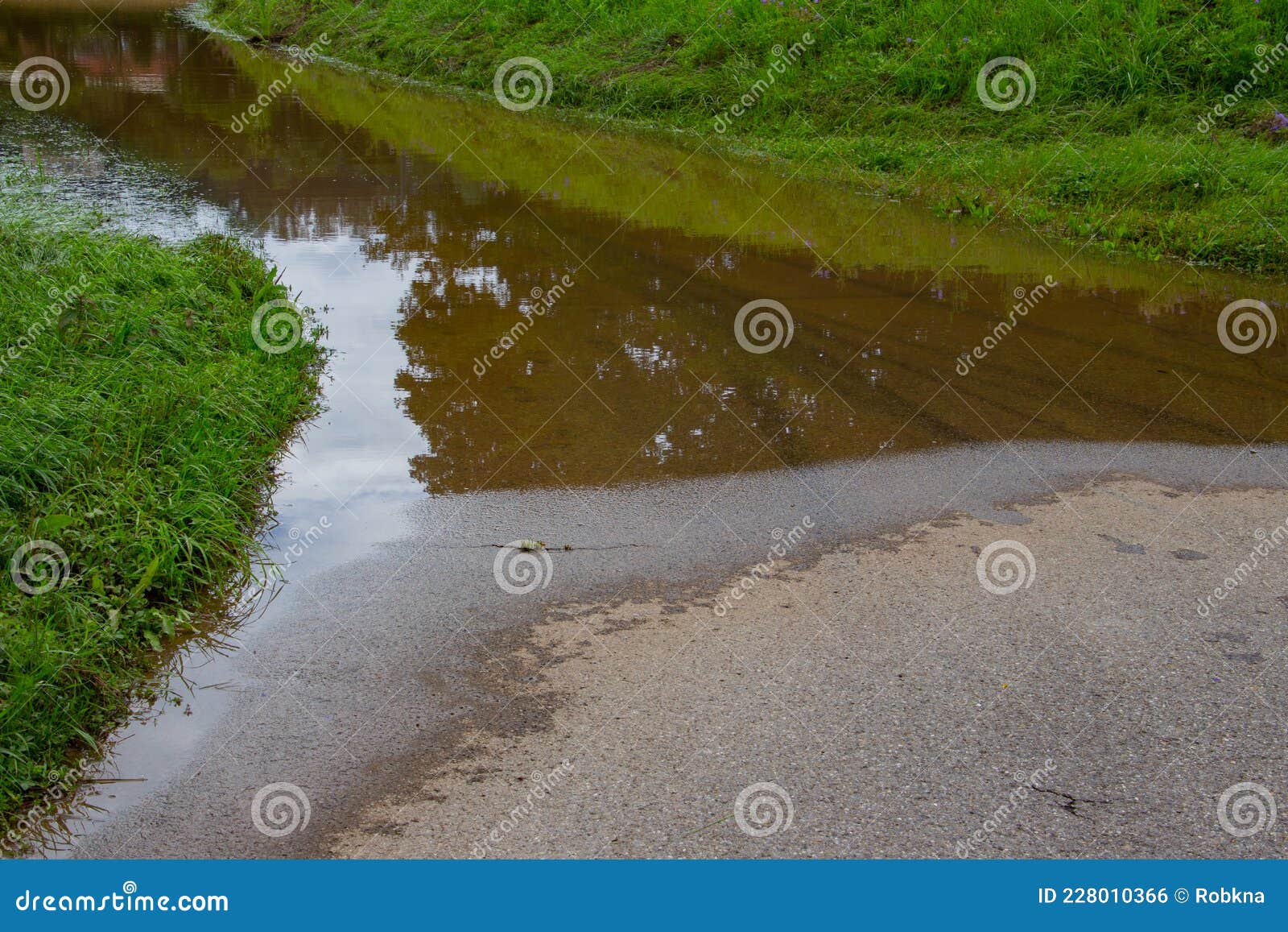 Flooded Pedestrian Walkway after Heavy Rain Stock Photo - Image of ...