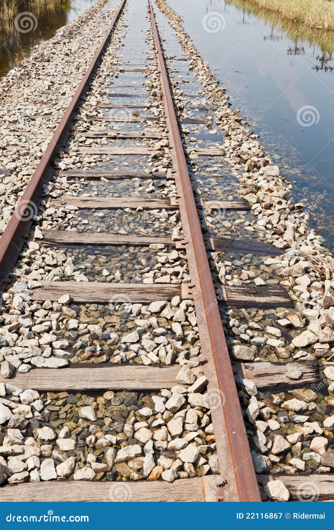 The Flooded Railway Track stock image. Image of industry - 22116867