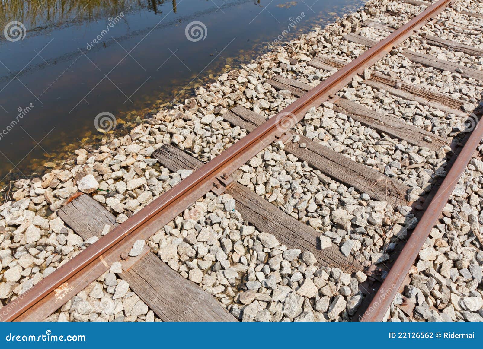 The Flooded Railway Track stock photo. Image of commute - 22126562