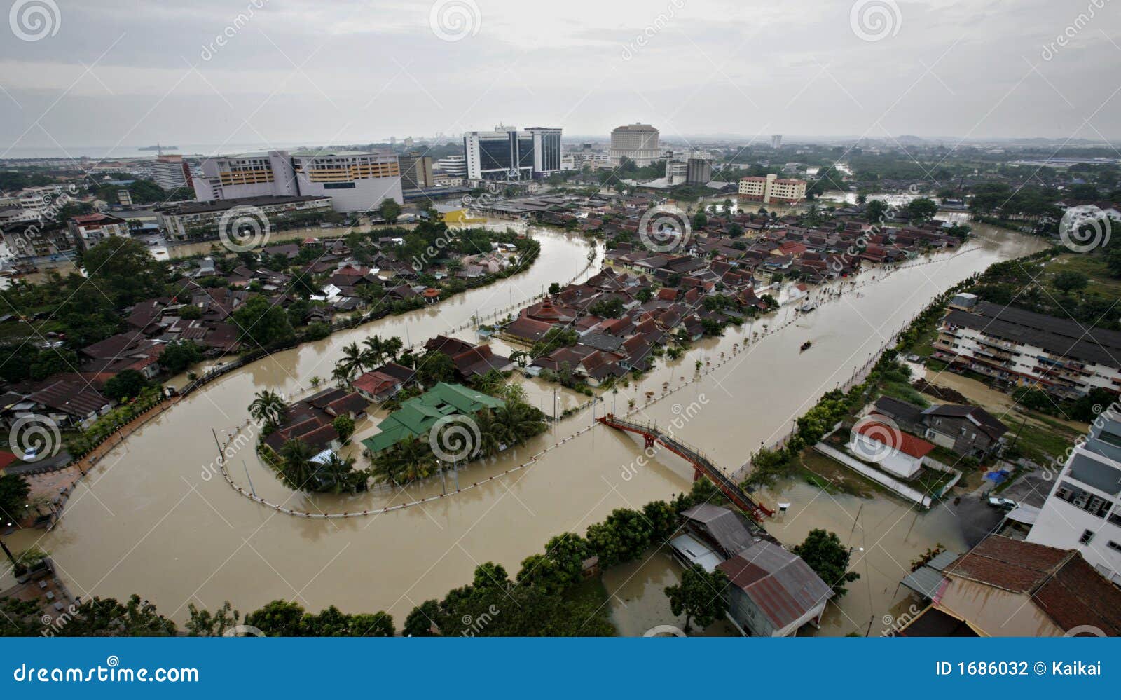 Flooded river stock photo. Image of drizzling, environment - 1686032