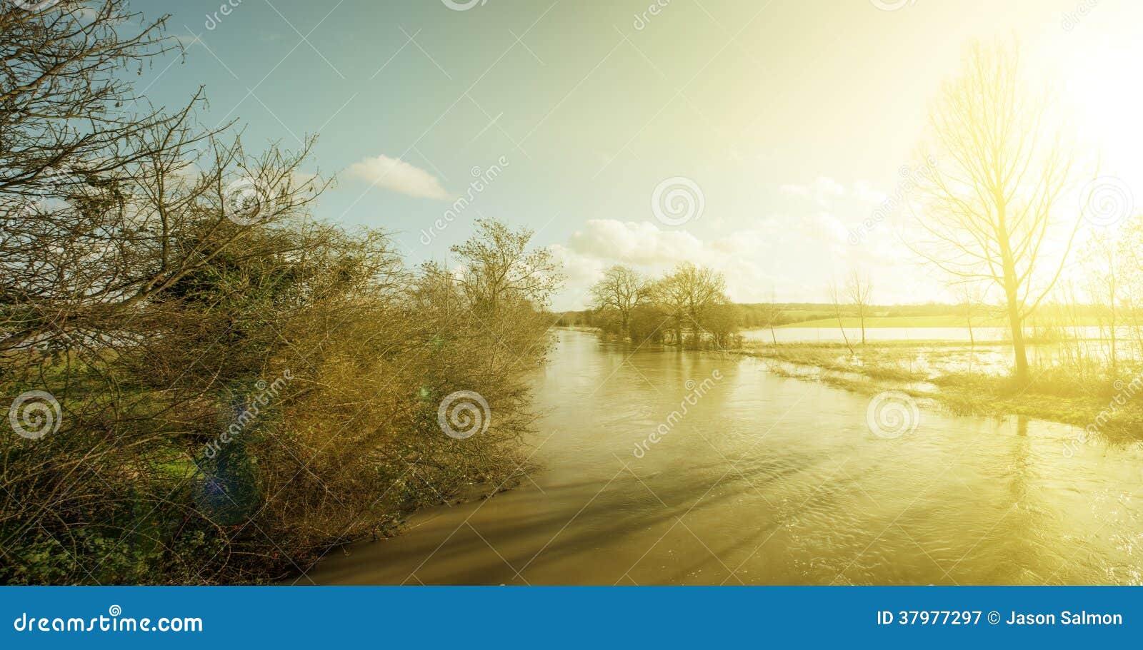 Flooded river stock image. Image of weather, season, river - 37977297