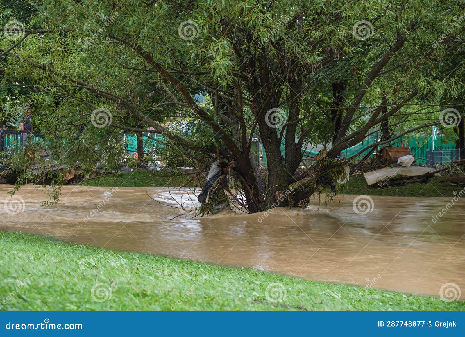 Flooded River after Heavy Rain Stock Image - Image of damage, urban ...