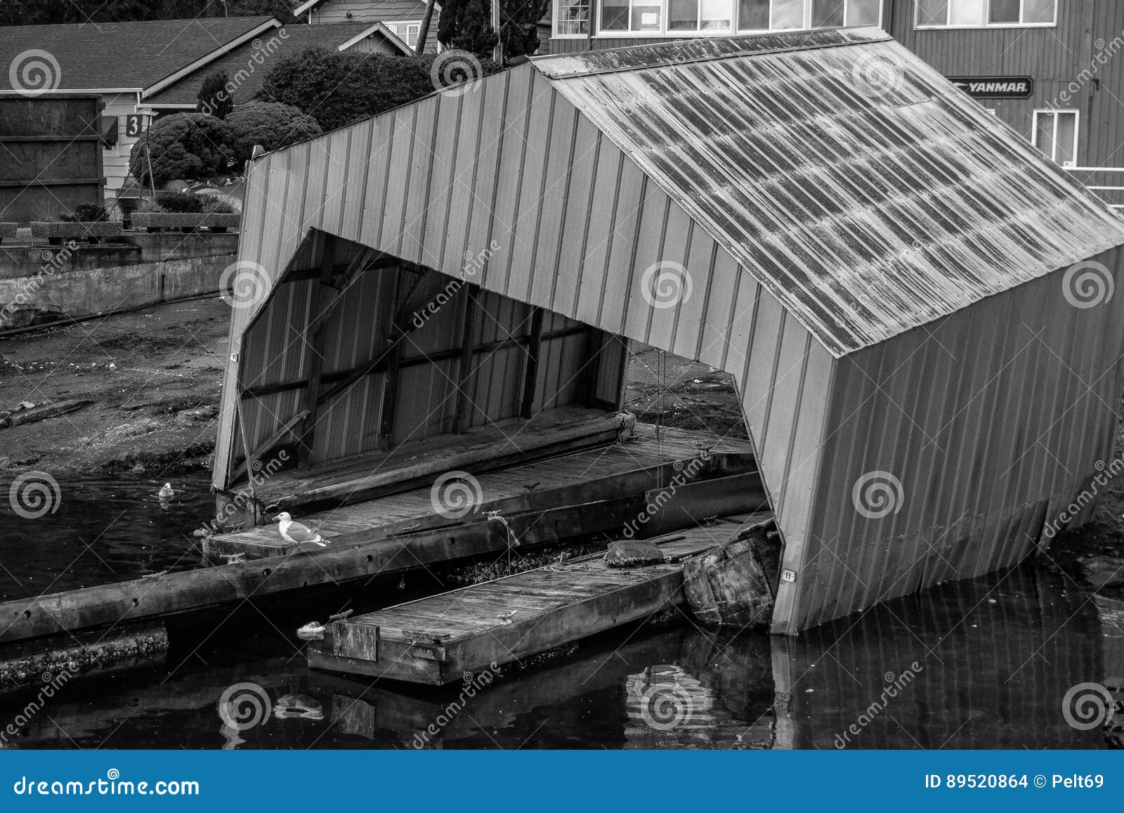 Flooded Collapsed Basement Of Abandoned Industrial Building Stock Image ...