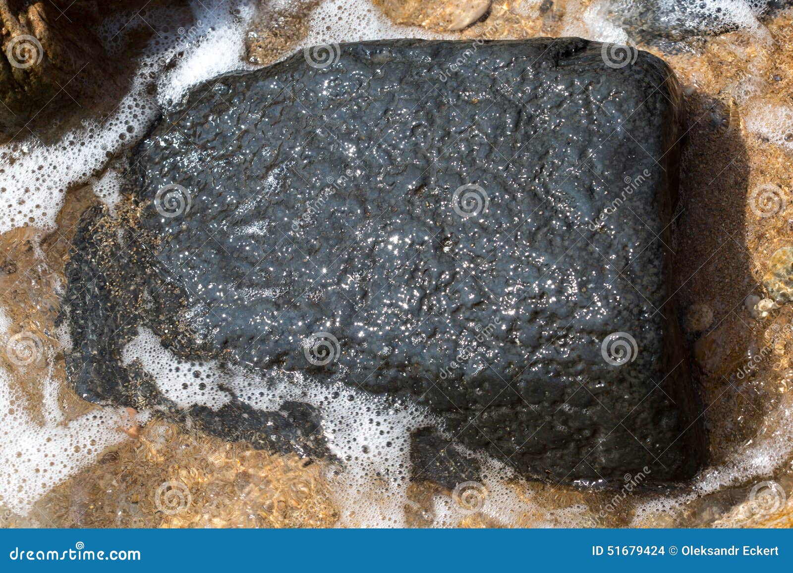 Flooded Stone with Foam and Water Bubbles, Texture Stock Photo - Image ...
