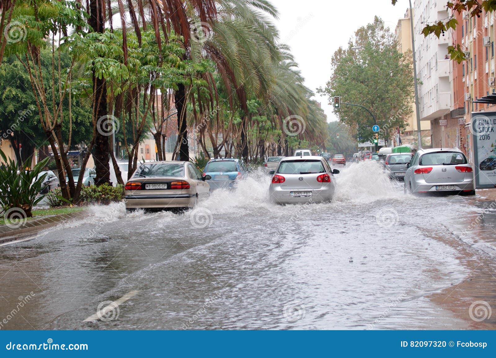 Flooded Streets in Malaga, Spain Editorial Image - Image of river ...