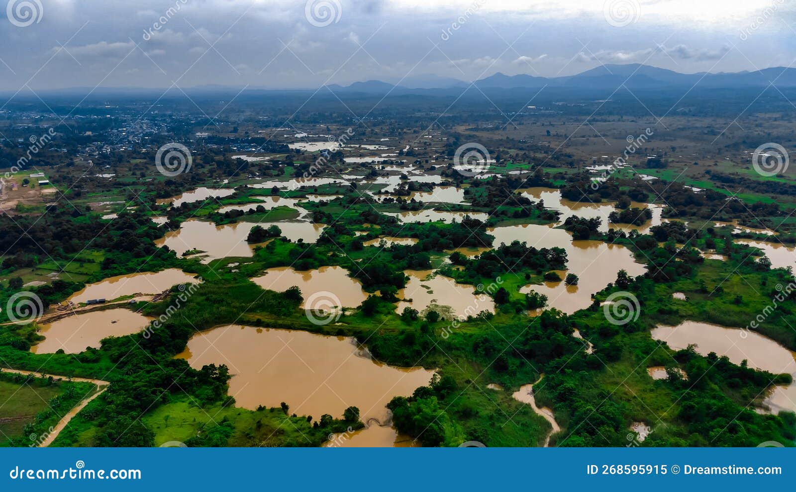 Flooded Traditional Diamond Mining Field Stock Image - Image of ...