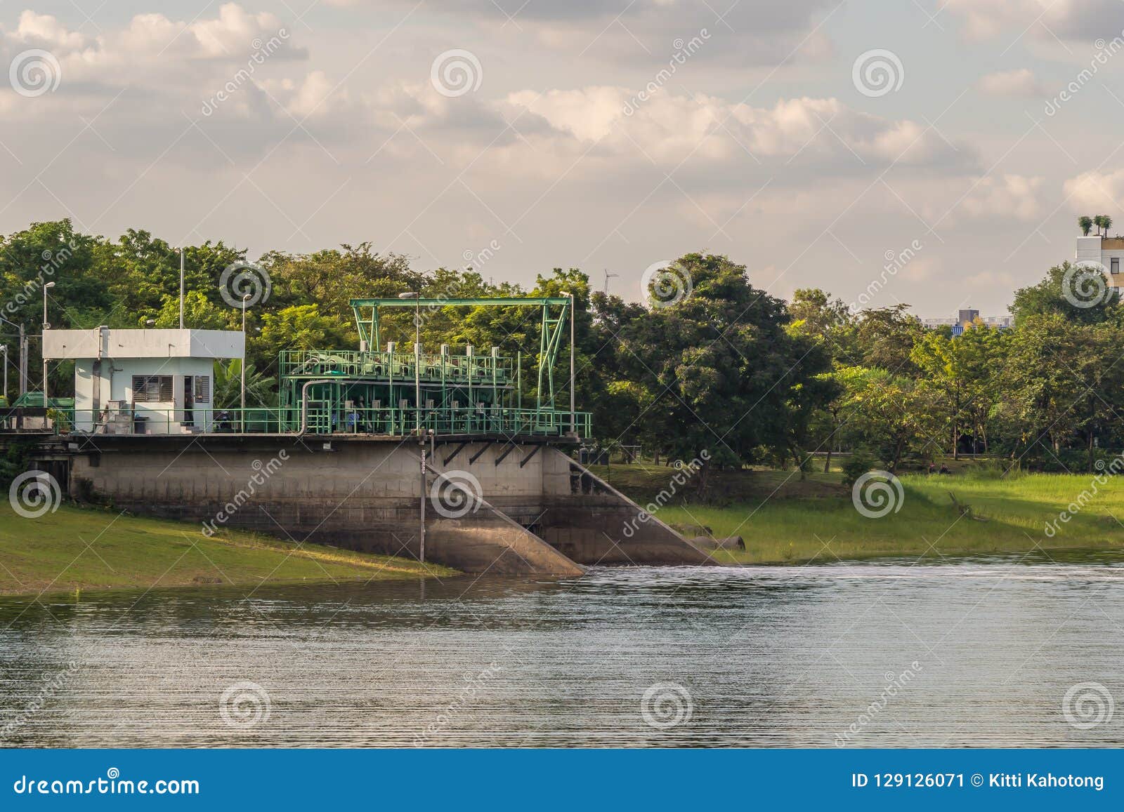 Floodgate the Dam on the River Stock Image - Image of water, irrigation ...