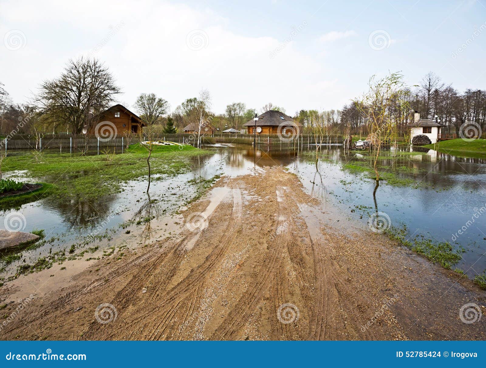Flooding in the Countryside Stock Photo - Image of trouble, village ...