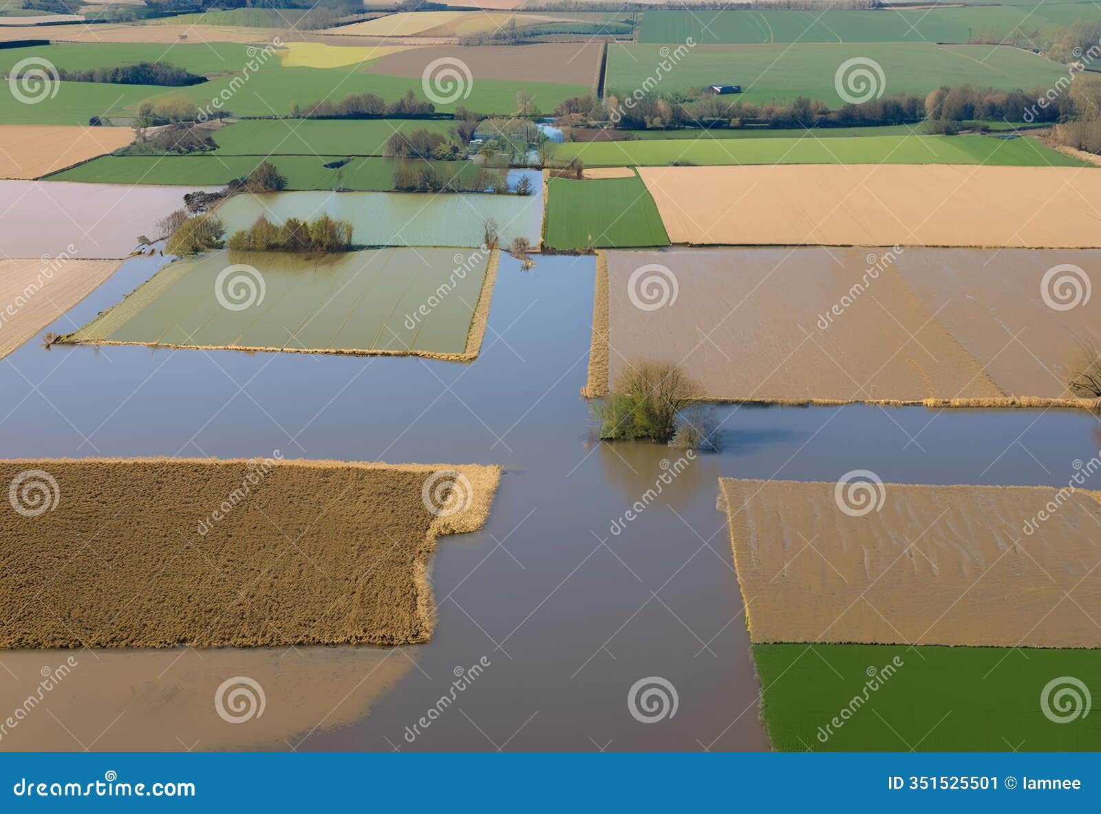 Flooding Covers Agricultural Land, Submerging Crops and Fields.AI ...