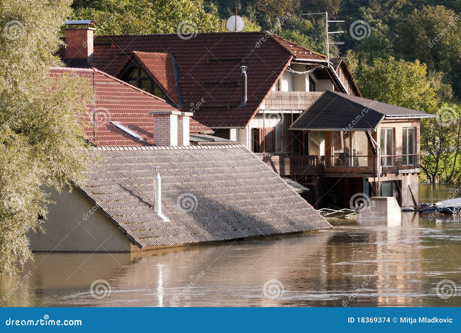 Flooding waters stock photo. Image of water, nature, house - 18369374
