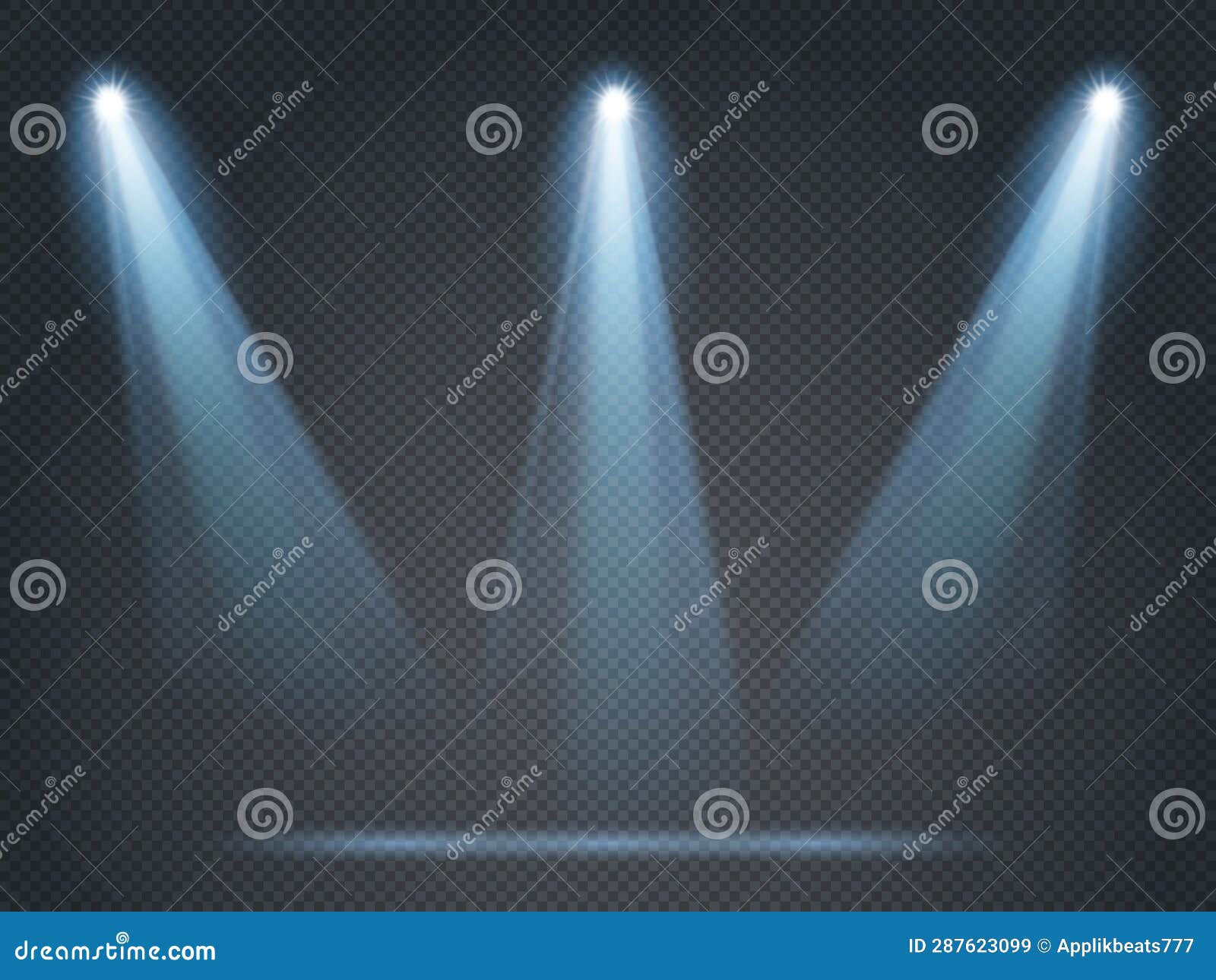 Floodlight Shining with White Light on Corners and Middle for Stage ...