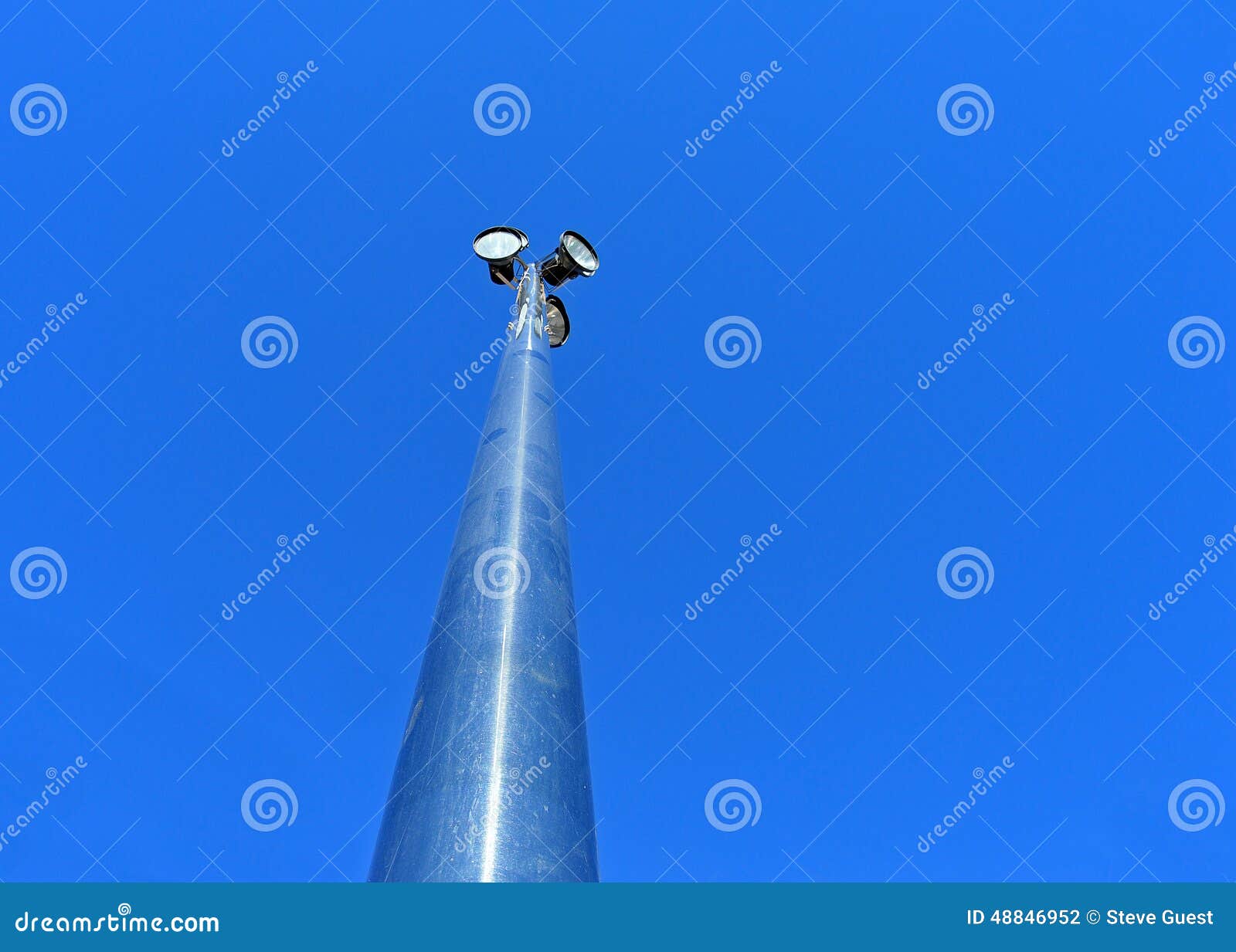 A Floodlight Tower - Light Pole Tall Mast Stock Photo - Image of ...