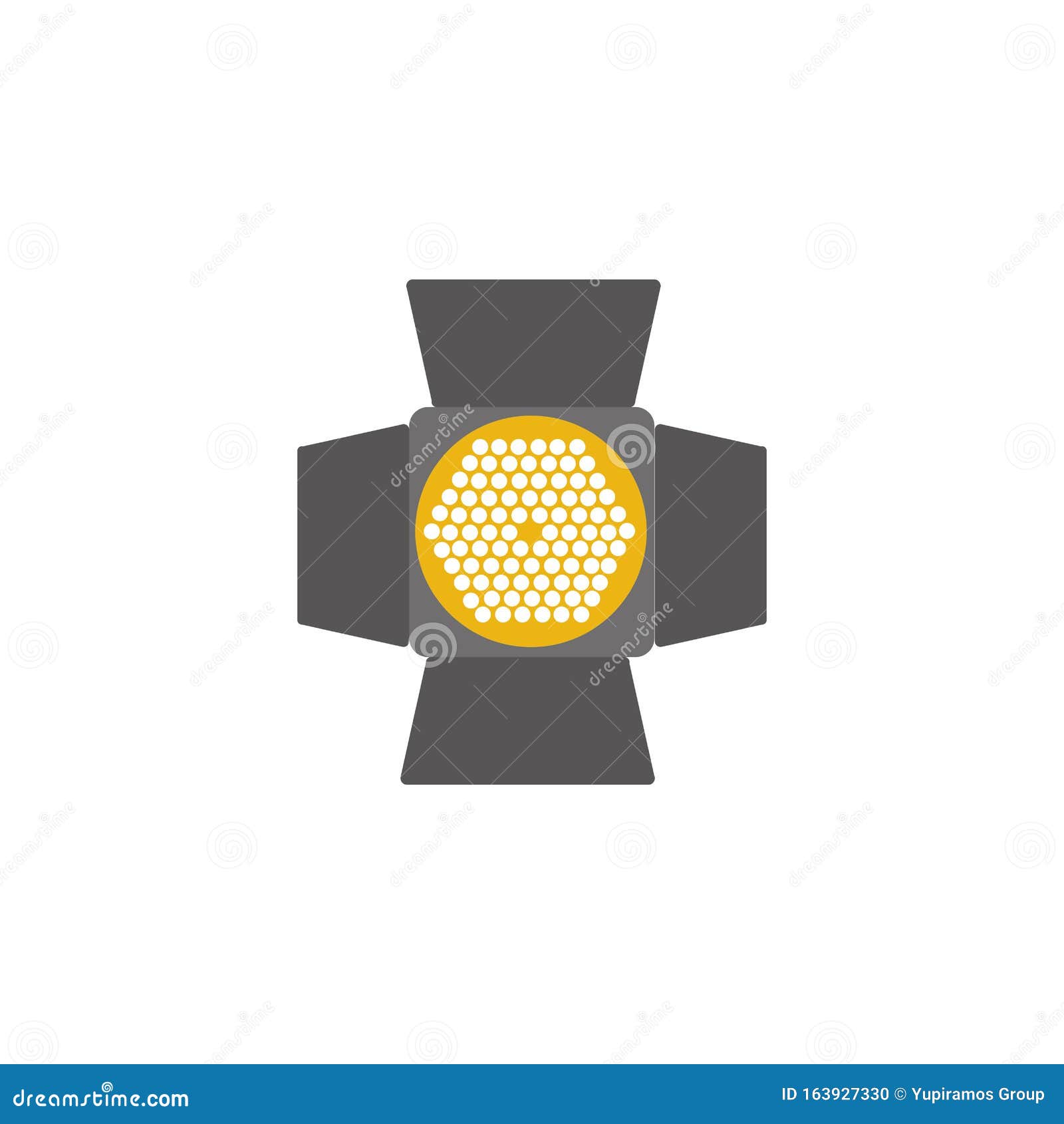 Floodlights Energy Electricity Light Flat Icon Stock Vector ...