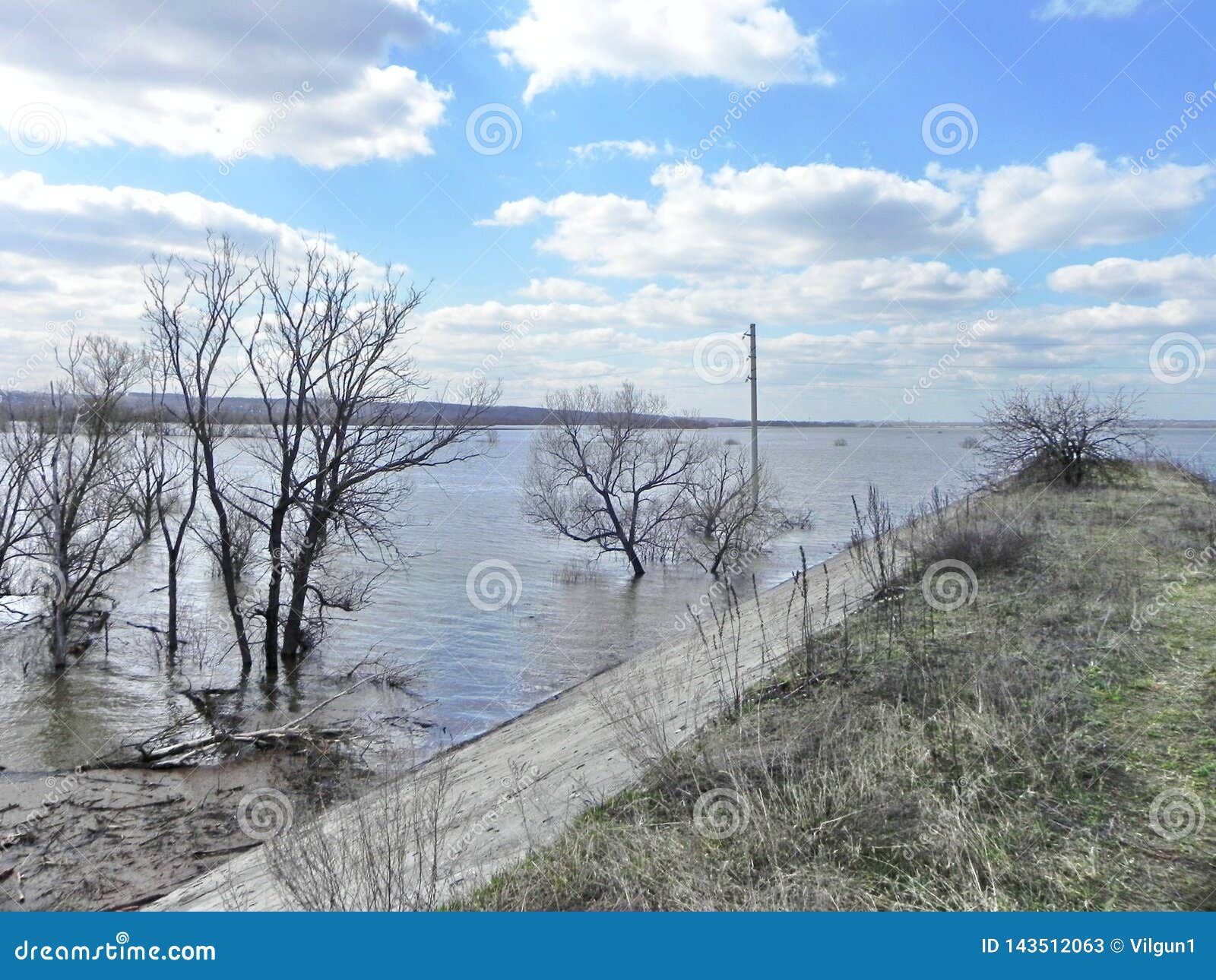 Floods in the Spring. Spring Flood Turned a Small River into a Large ...