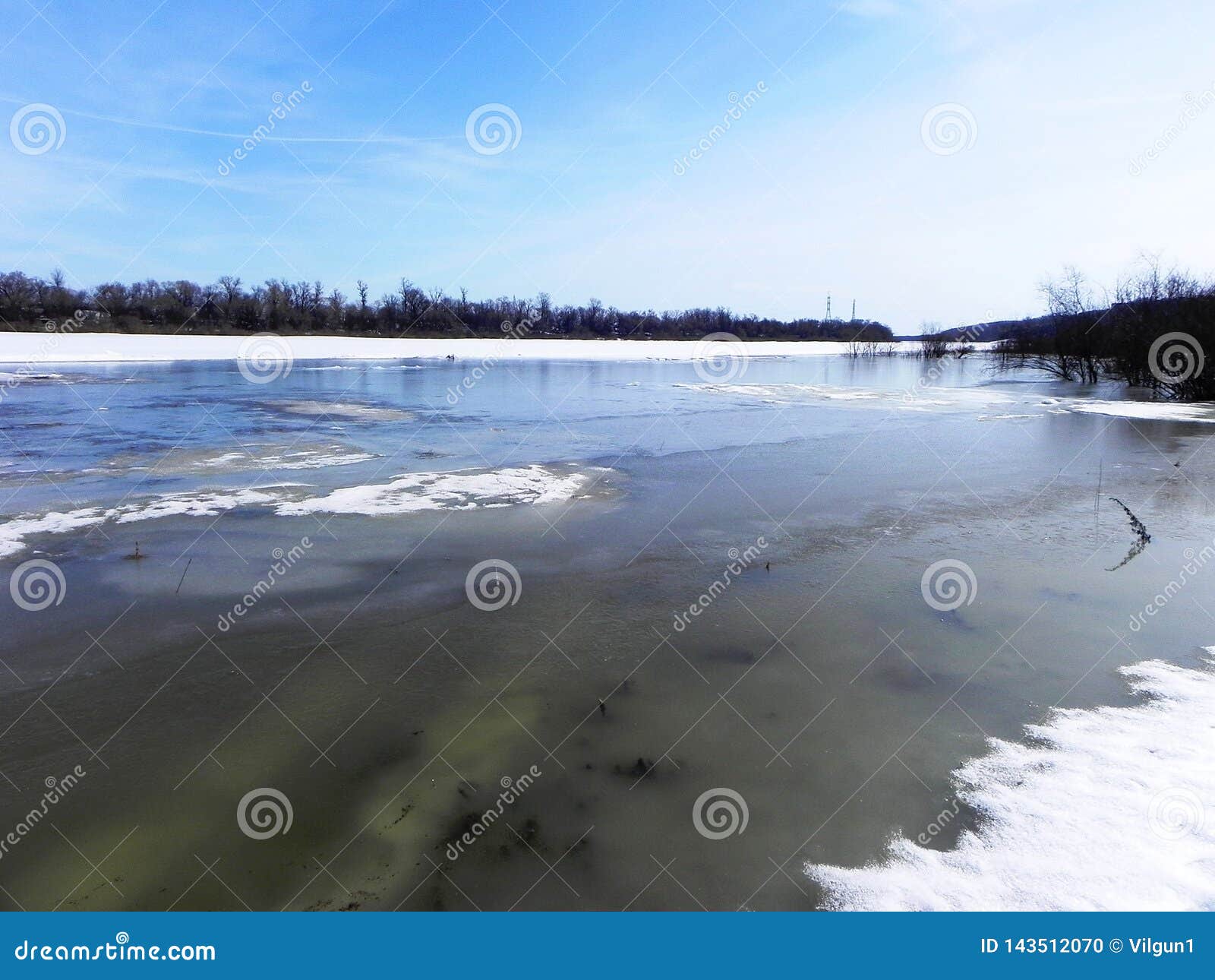 Floods in the Spring. Spring Flood Turned a Small River into a Large ...