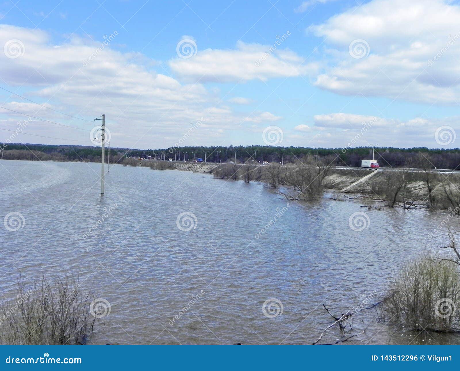 Floods in the Spring. Spring Flood Turned a Small River into a Large ...