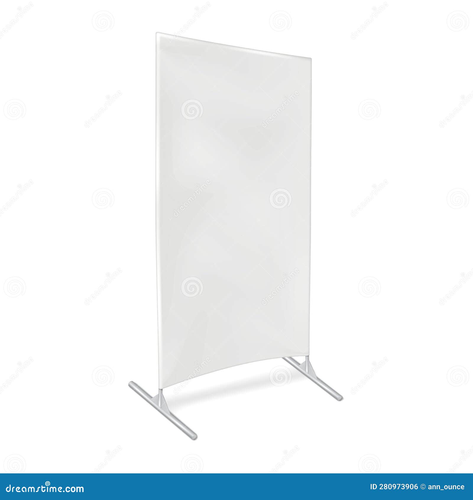 Floor Banner Stand Vector Mockup. Vertical Pop-up Display Realistic ...