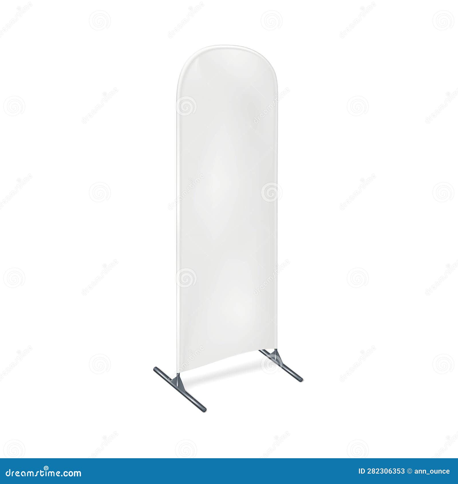 Floor Banner Stand Vector Mockup. Vertical Pop-up Display Realistic ...