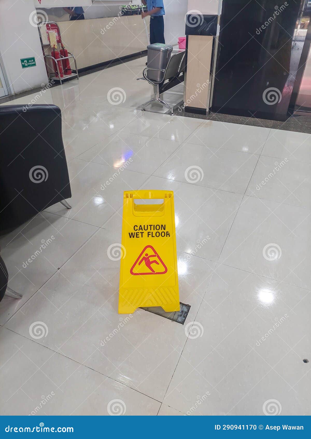 The Floor is Being Cleaned and Mopped Stock Photo - Image of clean ...