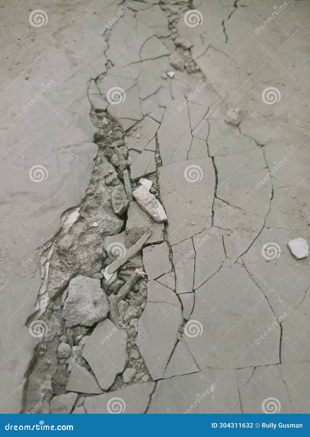 The floor broke apart stock photo. Image of floor, broke - 304311632