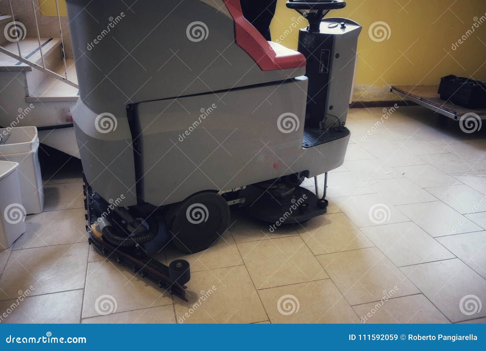 Floor Cleaning Machine with Operator Board Stock Image - Image of ...