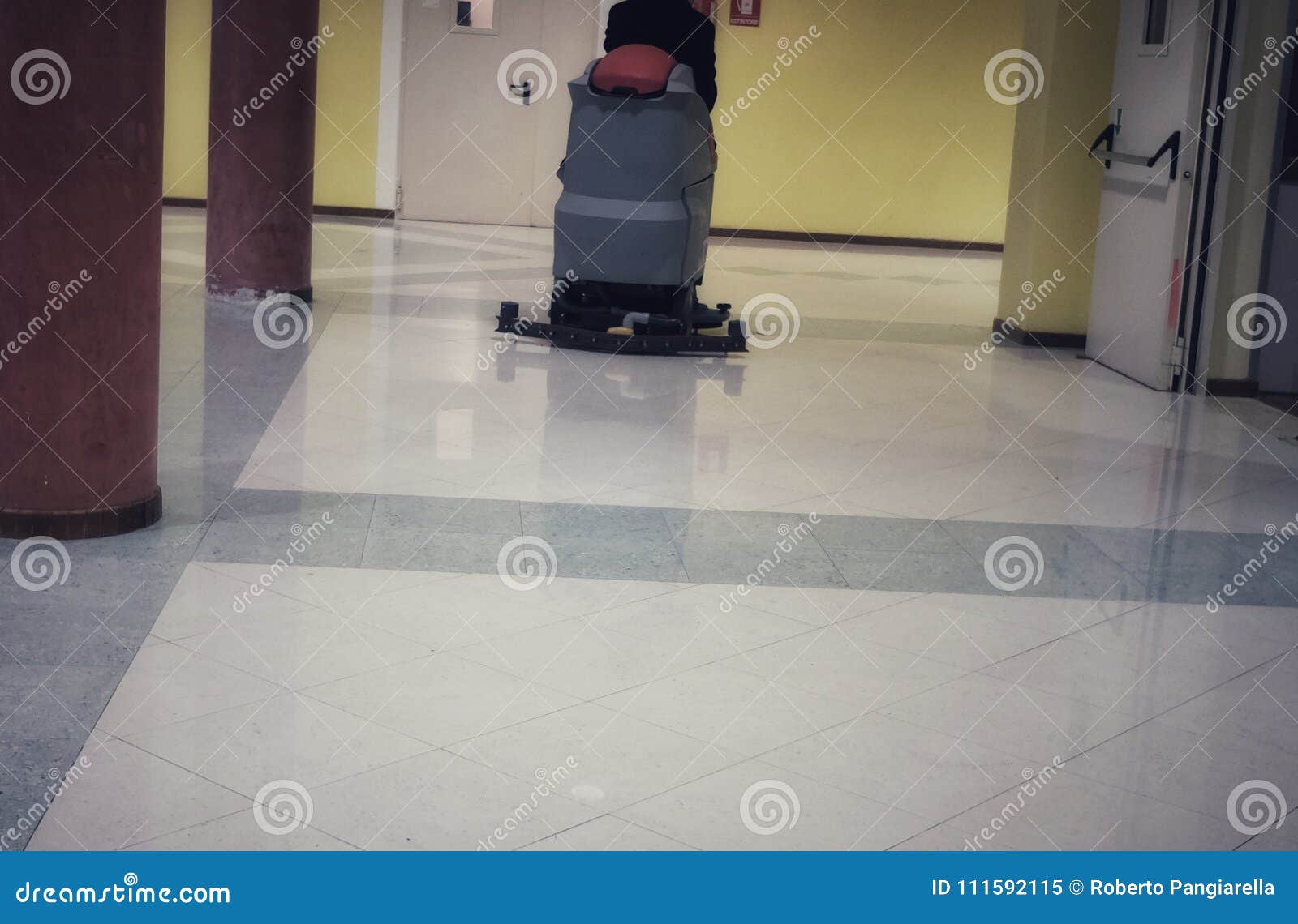 Floor Cleaning Machine with Operator Board Stock Image - Image of ...
