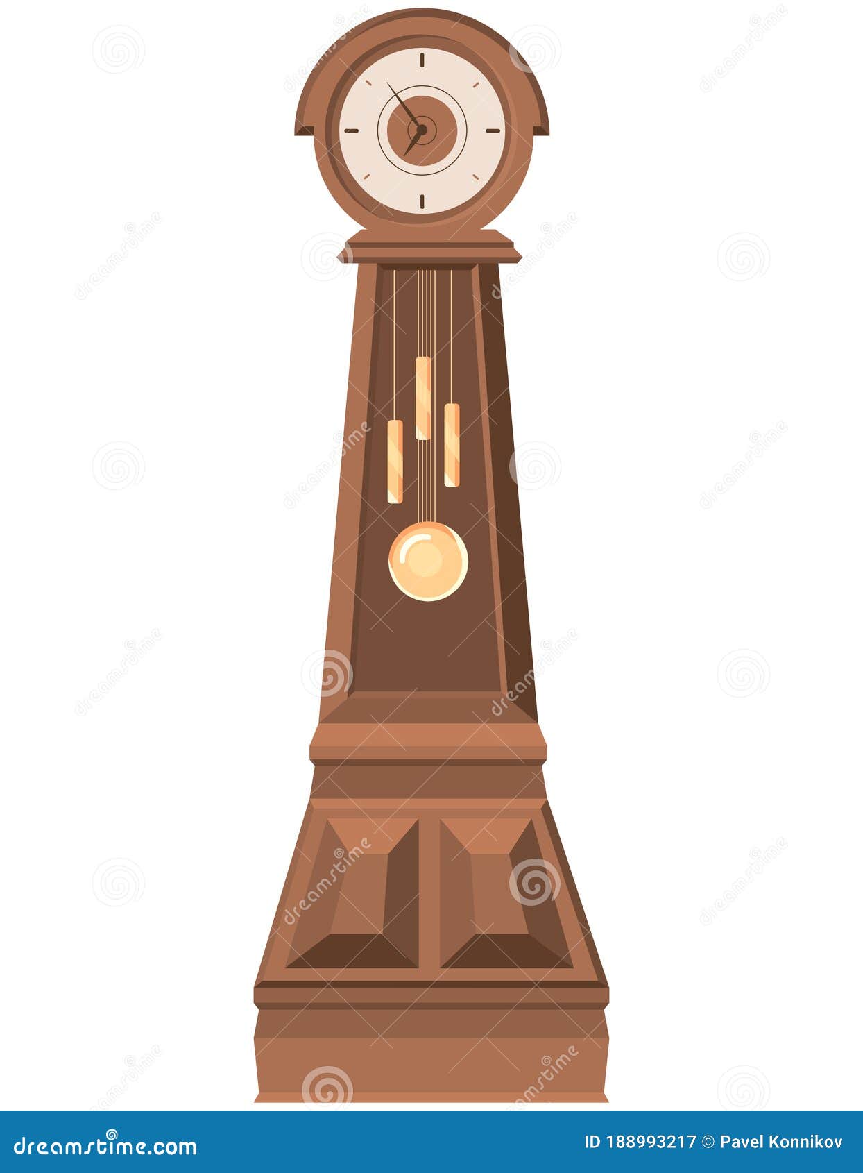 Floor Clock in Cartoon Style Stock Illustration - Illustration of ...