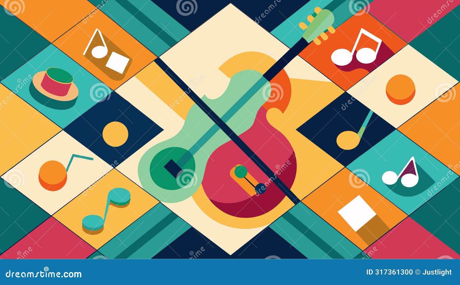 The Floor is a Colorful Mosaic of Tiles Featuring Musical Notes and ...