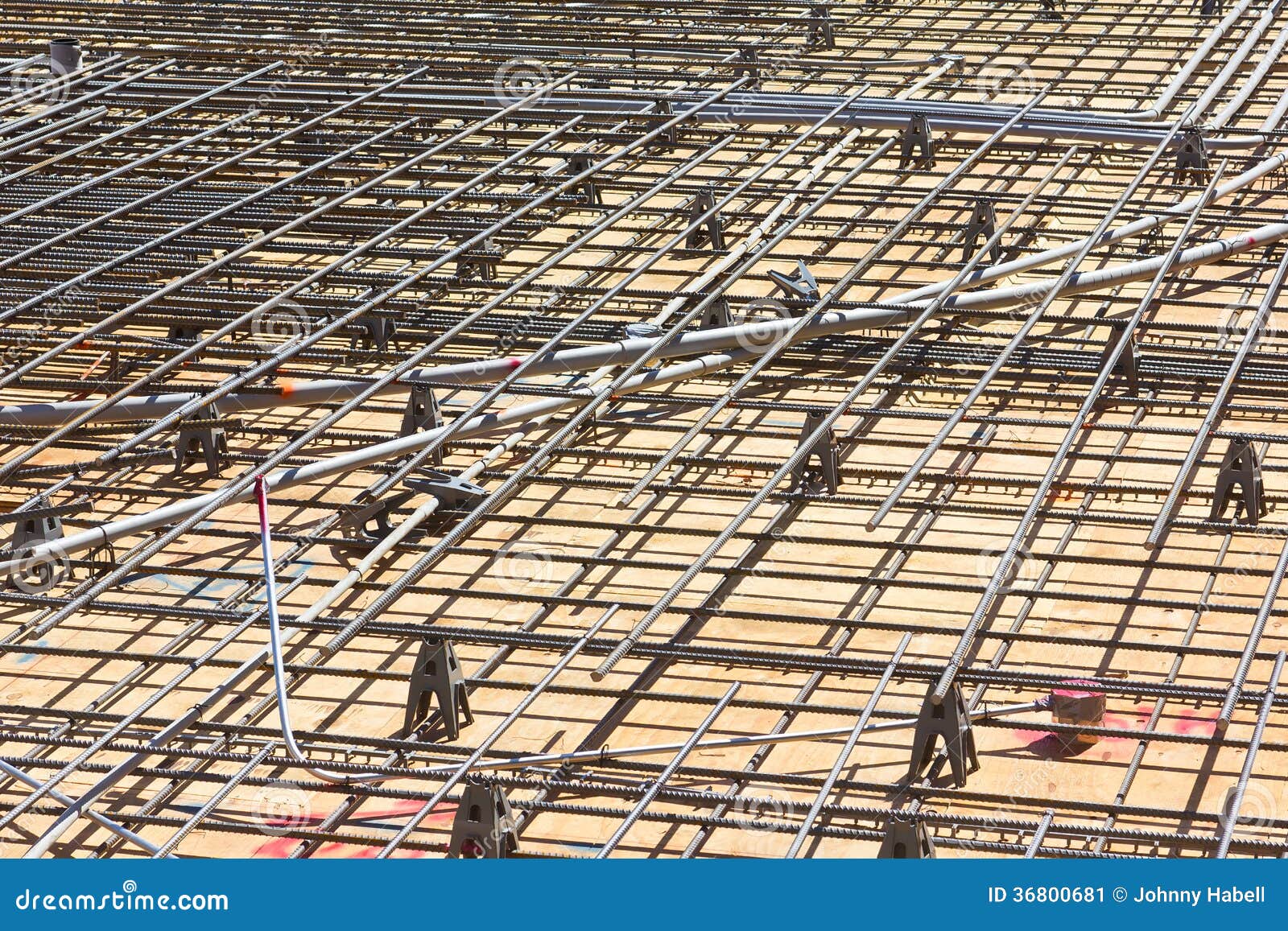 Floor Construction with Rebar Stock Image - Image of engineering, frame ...