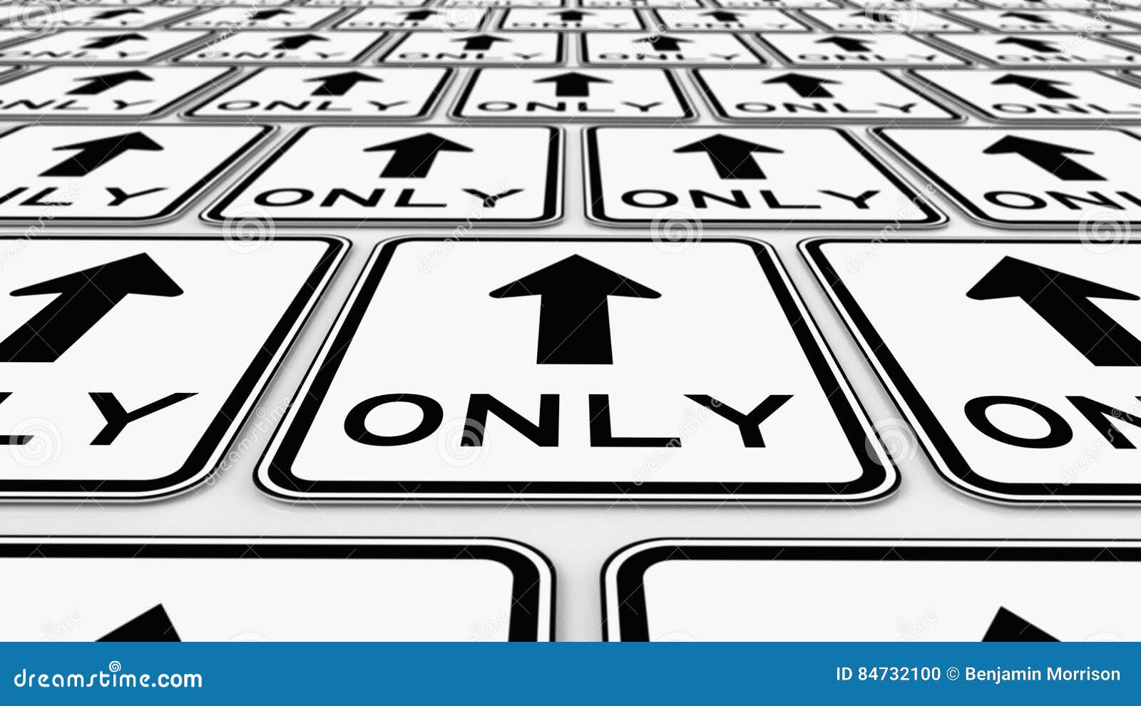 Floor Covered in Neat Grid of Forward only Traffic Signs Stock ...