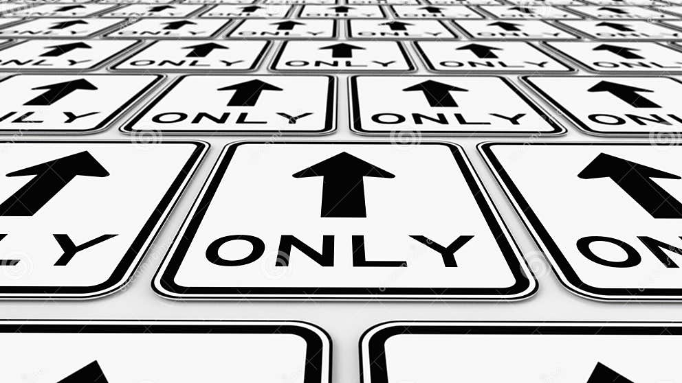 Floor Covered in Neat Grid of Forward only Traffic Signs Stock ...